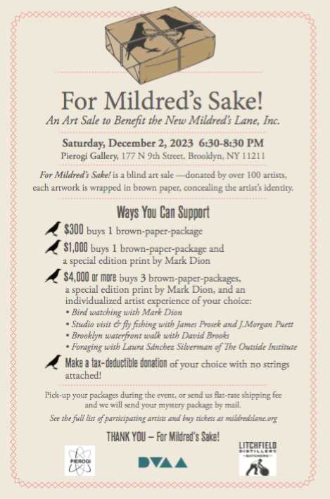 Mildred’s Lane Benefit Dec 2, 2023 | Pierogi Gallery